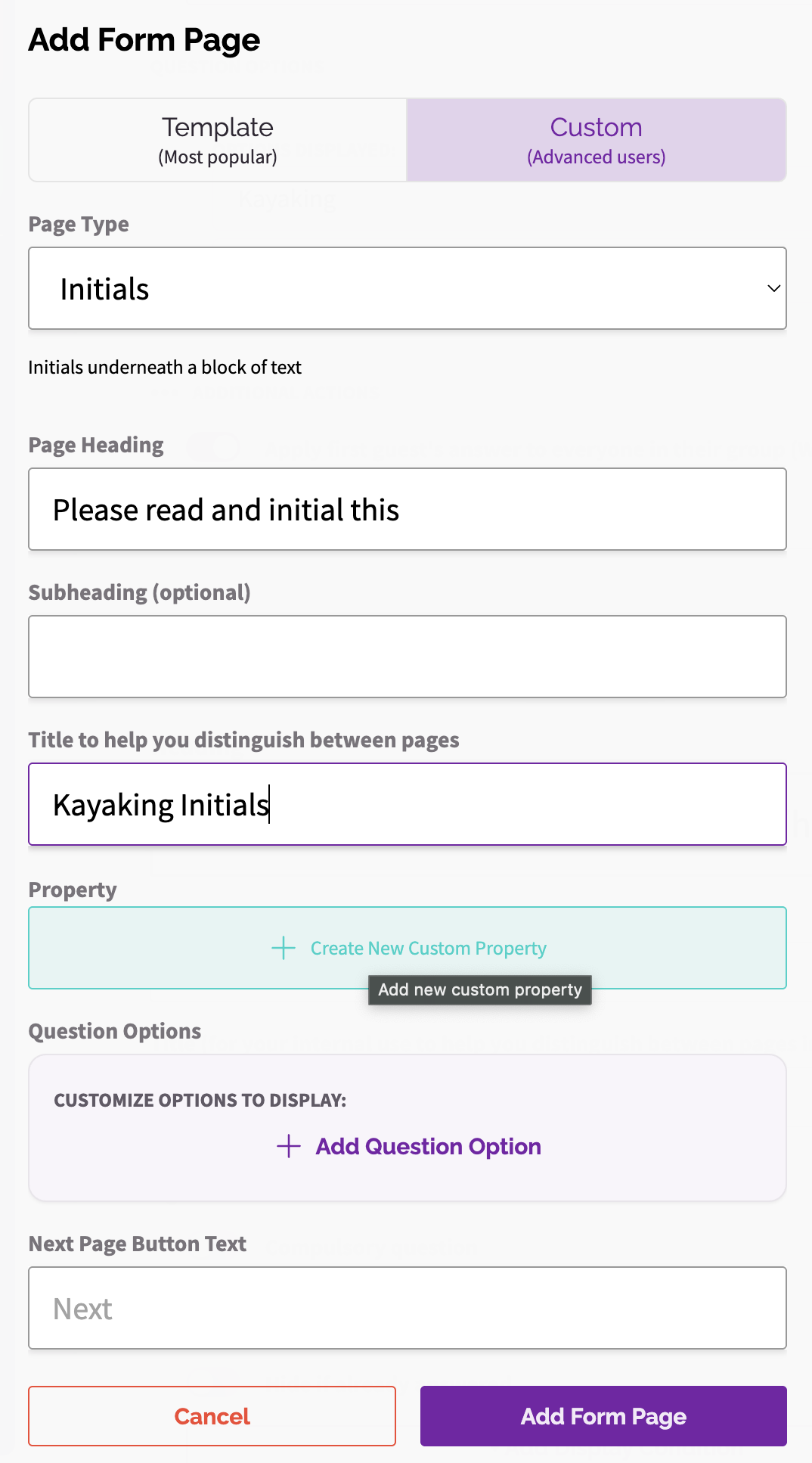 Adding Initials Waiver Page – Wherewolf